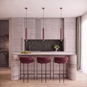 Sollux Lighting Závěsné svítidlo ARCHE 3P bordó