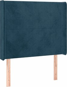 Box spring postel s matrací a LED tmavě modrá 80 x 200 cm samet 3139413
