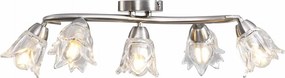 Stropní lampa průhledná skleněná stínidla 5 žárovek E14 tulipán 289233