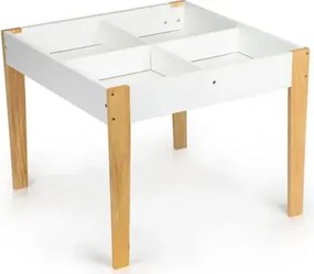 ECOTOYS Dětský dřevěný stůl s tabulí a dvěma židličkami