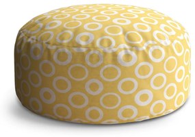 Sablio Taburet Circle Bílé kruhy na žluté: 40x50 cm