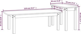 vidaXL Dvoudílná sada konferenčních stolků masivní borové dřevo [822362] Barva: Černá