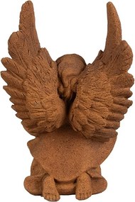 Dekorativní rezavá figurka anděl modlící - 13*8*19 cm