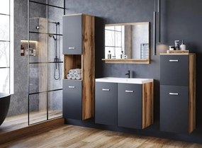 XXXLutz KOUPELNA barvy grafitu, dub wotan P & B - Online Only koupelnové sety - 002778001805