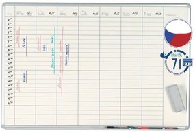 Plánovací magnetická tabule PK L EkoTAB 70 x 100 cm - týdenní