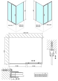 POLYSAN - DEEP boční stěna 900x1500 cm, čiré sklo MD3315