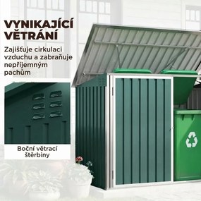 Přístřešek na 2 popelnice z pozinkované oceli, zelený 845-436V02GN