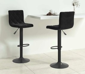vidaXL Barové židle 2 ks samet [333728] Barva: Černá