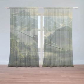 Sablio Záclony Bojové letadlo v horách: 2ks 150x250cm