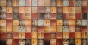 Obkladové panely 3D PVC TP10013962, rozměr 955 x 480 mm, dřevěný trám mořený, GRACE