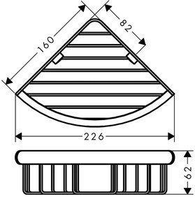 Hansgrohe Logis Universal, rohový košík, chromová, HAN-41710000