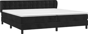 Box spring postel s matrací černá 200x200 cm samet 3127753