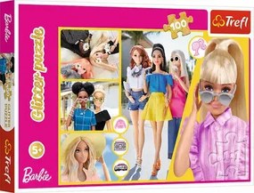 Trefl - Puzzle - Třpytivé: Barbie / 100 dílků / 48 x 34 cm / věk 5+