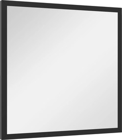 HOMCOM Čtvercové nástěnné zrcadlo 50 x 50 cm, černý dřevěný rám, ideální do koupelny, obývacího pokoje nebo ložnice