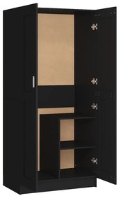 Šatní skříň černá 82,5 x 51,5 x 180 cm dřevotříska - Default Title
