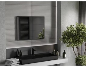 Mexen Loft, obdélníkové koupelnové zrcadlo 80 x 60 cm, barva rámu černá matná, 9852-080-060-000-70