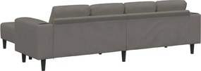 Pohovka Světle šedá 250 x 188 x 76 cm Žebrovaná látka 3335131