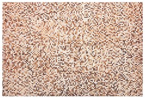 Hnědý kožený patchworkový koberec 160 x 230 cm TORUL Beliani