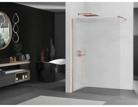 Mexen Kioto, sprchová zástěna Walk-In 110 x 200 cm, 8mm sklo s žebrovým vzorem, měděný matný profil, 800-110-101-65-09
