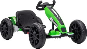 AIYAPLAY Elektro Go-Kart pro děti 12V Gokart s 2 motory, 4násobně nastavitelným sedadlem, plynulý start, EVA kola, LED světlomety 370-518V90GN