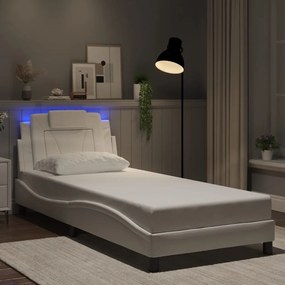 Rám postele Viana s LED bez matrace bílý 90 x 190 cm 3213988