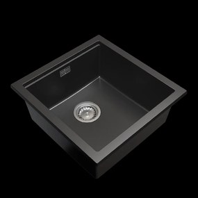Gamma Decor 4850, 1-komorový granitový dřez 480x500x215 mm, černá, GMA-ZLE000156