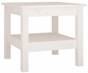 Konferenční stolek bílý 45 x 45 x 40 cm masivní borové dřevo - Default Title