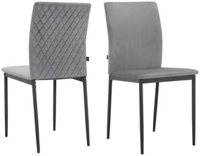 Danish style Jídelní židle Pavia (SET 2 ks), syntetická kůže, tmavě šedá
