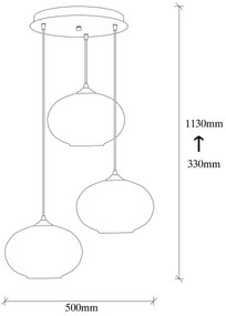 Lustr na lanku CAMINI 3xE27/40W/230V