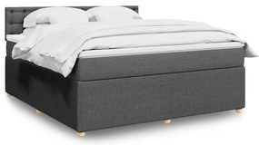 Box spring postel s matrací tmavě šedá 180x200 cm textil 3287550