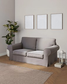 Potah na pohovku IKEA Ektorp 2-místná rozkládací  NOVÝ MODEL 2012 barva šedá látka lesklé, sametová