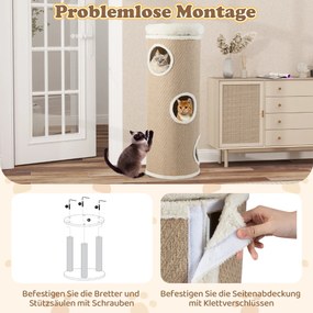 Costway 4 Tier Multi-Cat House Zvýšený útulek pro domácí mazlíčky