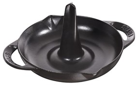 Litinový vertikální pekáč na kuře Staub, 24 cm, černý, 1200023