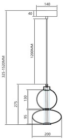 Závěsné svítidlo Daphne, 2x bílé skleněné stínítko, w