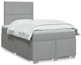 Box spring postel s matrací světle šedá 120x190 cm textil 3290420
