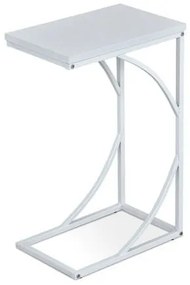 Autronic Přídavný stolek Přístavný stolek 27x41x63 cm, deska bílé lamino, kovové nohy, bílý mat (84056-14 WT)