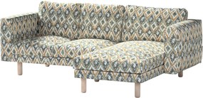 Potah na pohovku IKEA Norsborg 3-místná se šezlongem barva modrá látka pletený vzor, vzorované