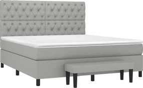 Box spring postel s matrací světle šedá 160 x 200 cm textil 3136845