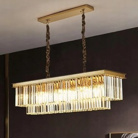 Křišťál závěsná lampa Glamour Lustr Zlato 60 cm