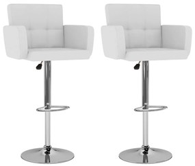 Barové stoličky 2 ks bílé umělá kůže,  323653