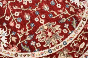 Červený kulatý koberec ve vintage stylu Šířka: 100 cm