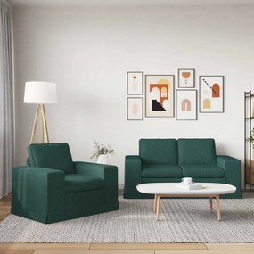Set pohovek 2 ks Tmavě zelená textil 3407503