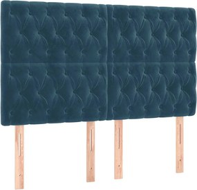 Box spring postel s matrací tmavě modrá 140x190 cm samet 3129391