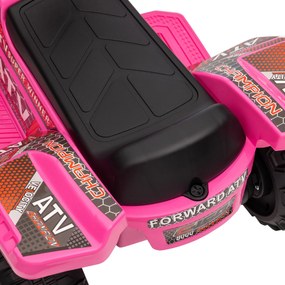 HOMCOM Mini elektrická čtyřkolka pro děti 18-36 měsíců, elektrická čtyřkolka s předním LED světlem, kov a PP plast, růžová, bezpečná zábava pro malé …