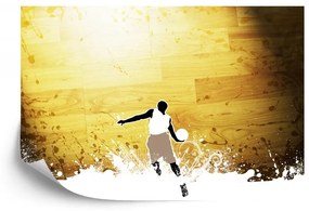 Fototapeta Basketbalista Na Pozadí Prken Omyvatelný vlies 104x70.5