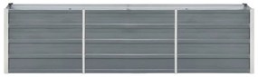 vidaXL Vyvýšený záhon pozinkovaná ocel 240 x 40 x 45 cm šedý