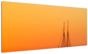 Plachetnice na moři - moderní obraz (100x40cm)