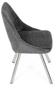 Jídelní židle, šedá, látka bouclé, DCL-W1174 GREY2