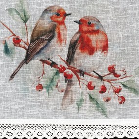 KRÁTKÁ VÁNOČNÍ ZÁCLONA NA PÁSCE XMAS10 150X60 CM VZOROVANÁ