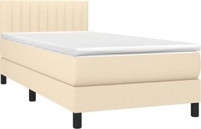 Box spring postel s matrací krémová 90x200 cm textil 3140190